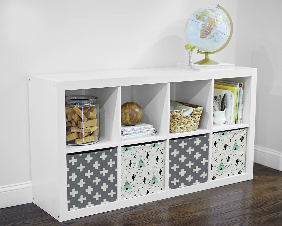 Grey Plus // Storage Bin Cover // Fits into Ikea KALLAX or | Etsy