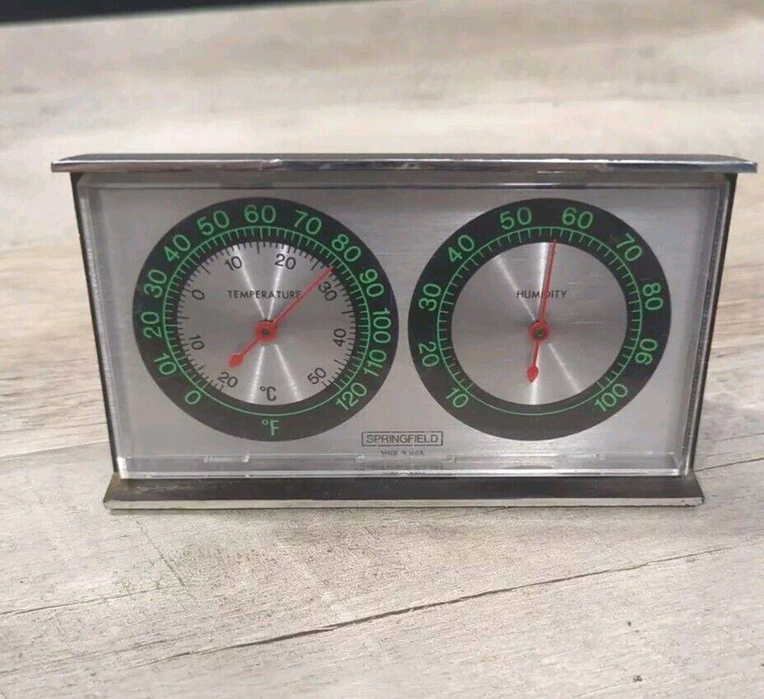 Vintage Desktop or Wall Weather Station Springfield USA Temperature ...