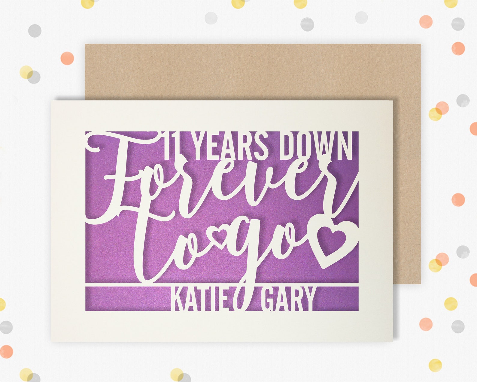 Personalised 11 Year Wedding Anniversary Card 11th Wedding Etsy