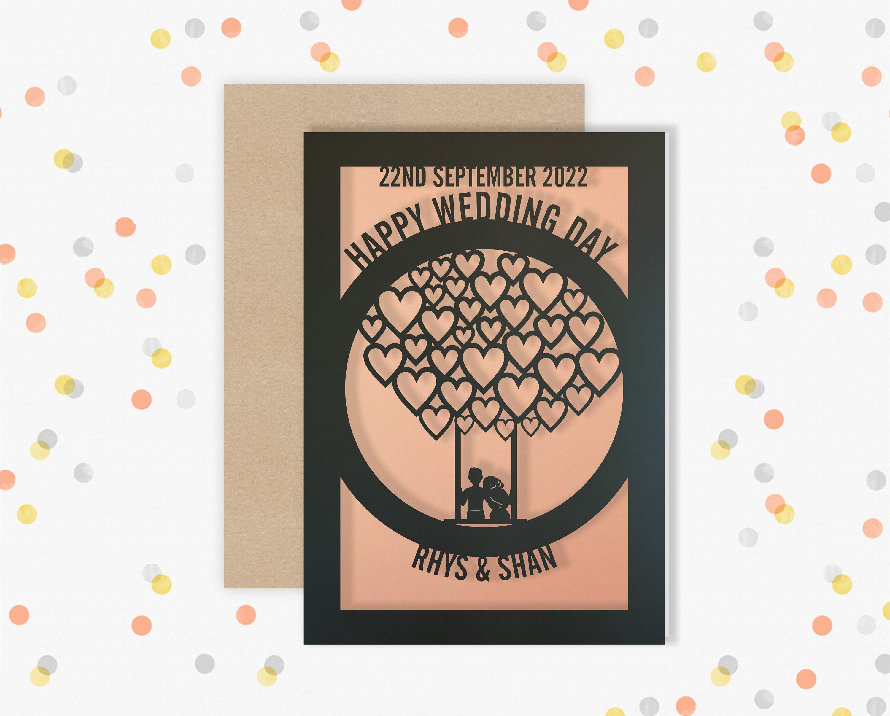 Personalised Wedding Card Paper Cut Wedding Greeting Card | Etsy