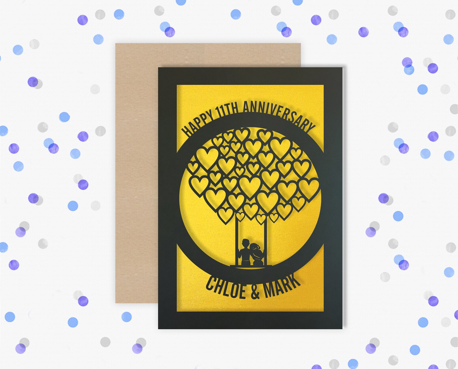 Personalised 11 Year Wedding Anniversary Card 11th Wedding Etsy