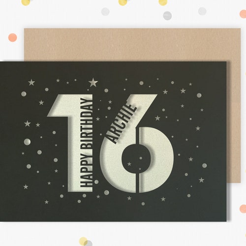 16th Birthday Card - Etsy