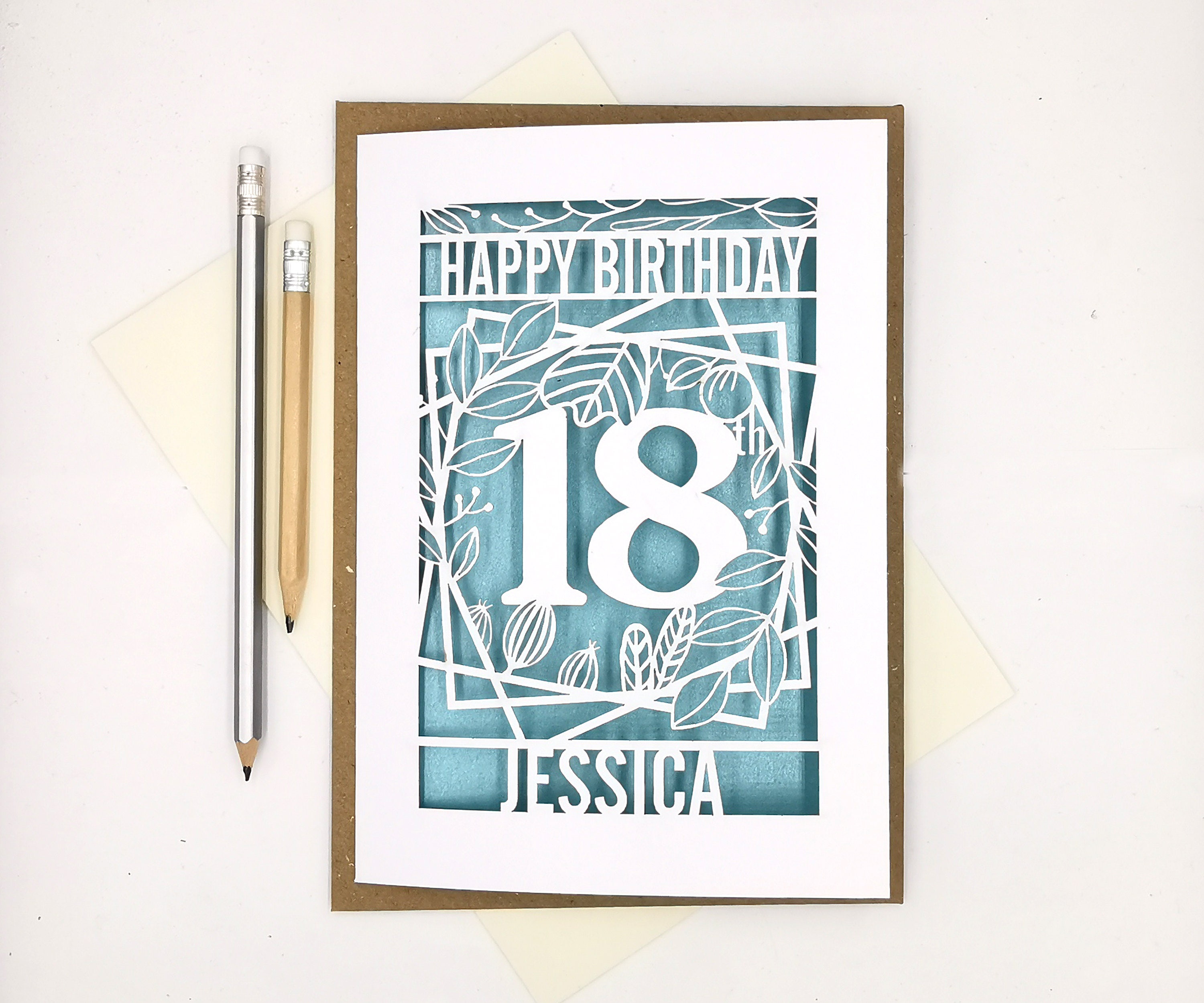 Personalised Papercut Birthday Card Floral Design With the - Etsy