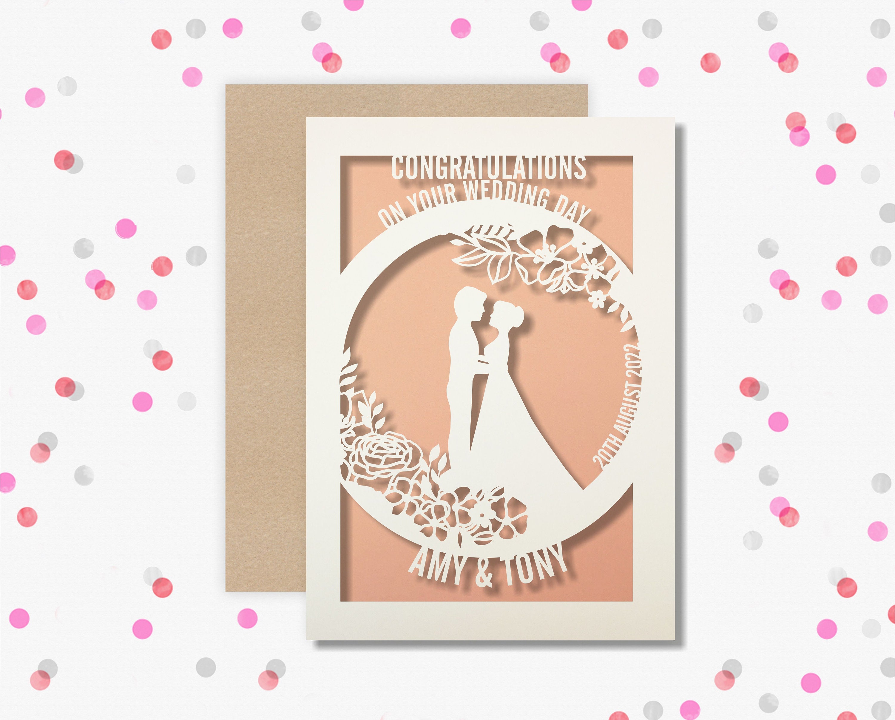 Personalised Wedding Card Paper Cut Wedding Greeting Card - Etsy UK