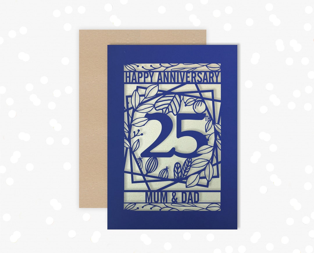 Carte Papercut personnalisée 25 ans anniversaire de mariage - Etsy France