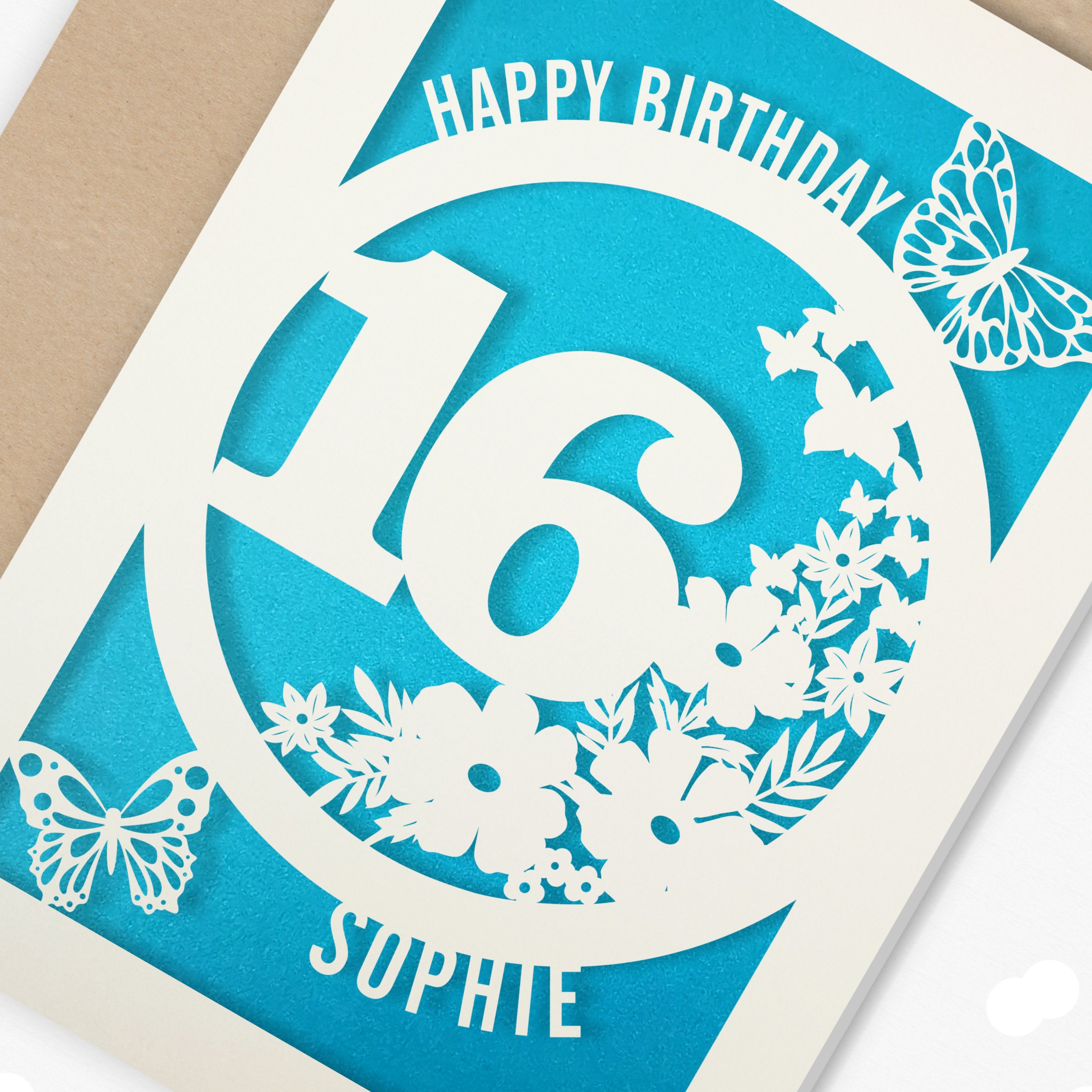 Personalised 16 Th Papercut Birthday Card Butterfly Design - Etsy UK