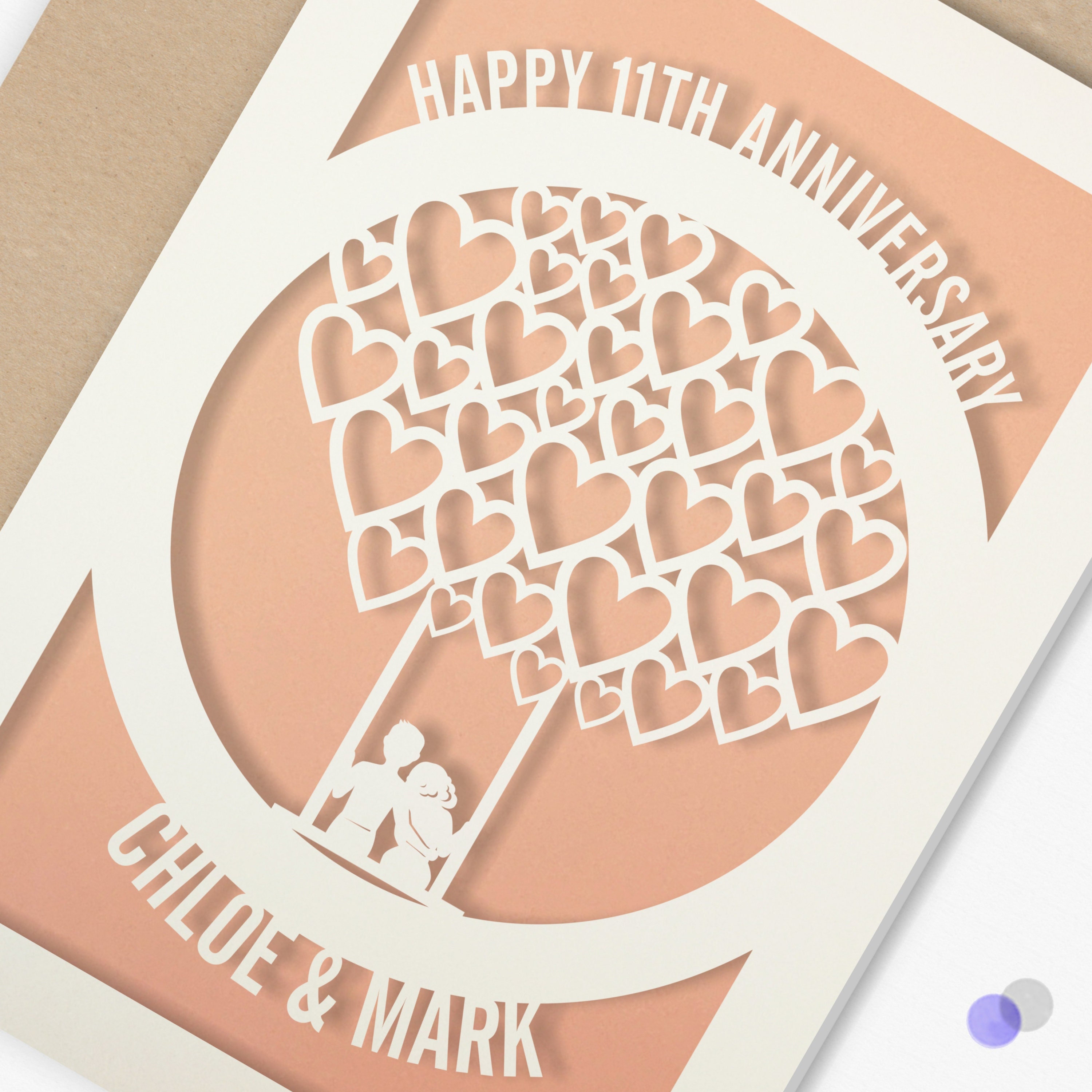 Personalised 11 Year Wedding Anniversary Card. 11th Wedding | Etsy