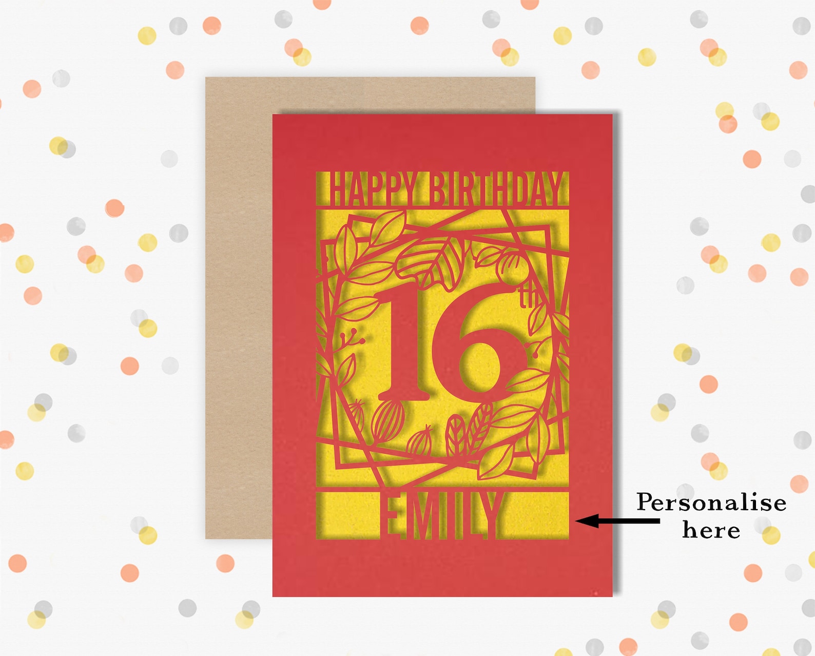 Personalised 16th Papercut Birthday Card Floral Design With | Etsy