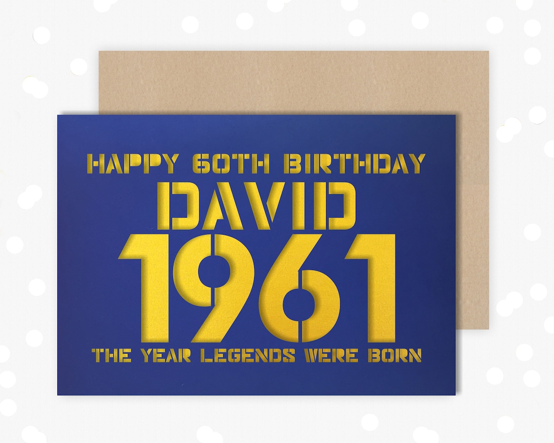 60 Papercut Personalised Birthday Card for Him Design With the Name ...