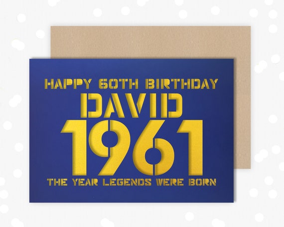 60 Papercut Personalised Birthday Card for Him Design With the | Etsy