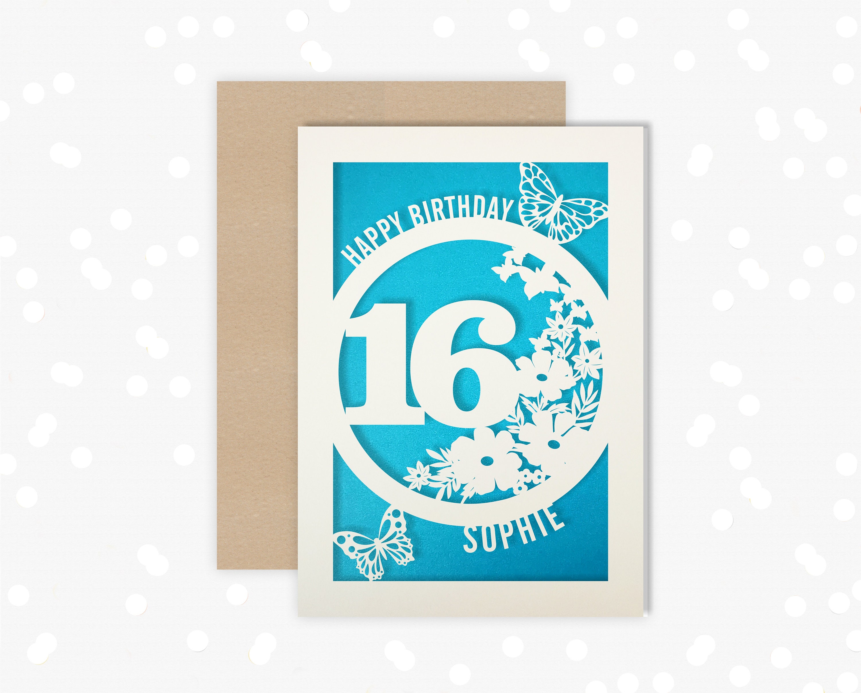 Personalised 16 Th Papercut Birthday Card Butterfly Design - Etsy UK