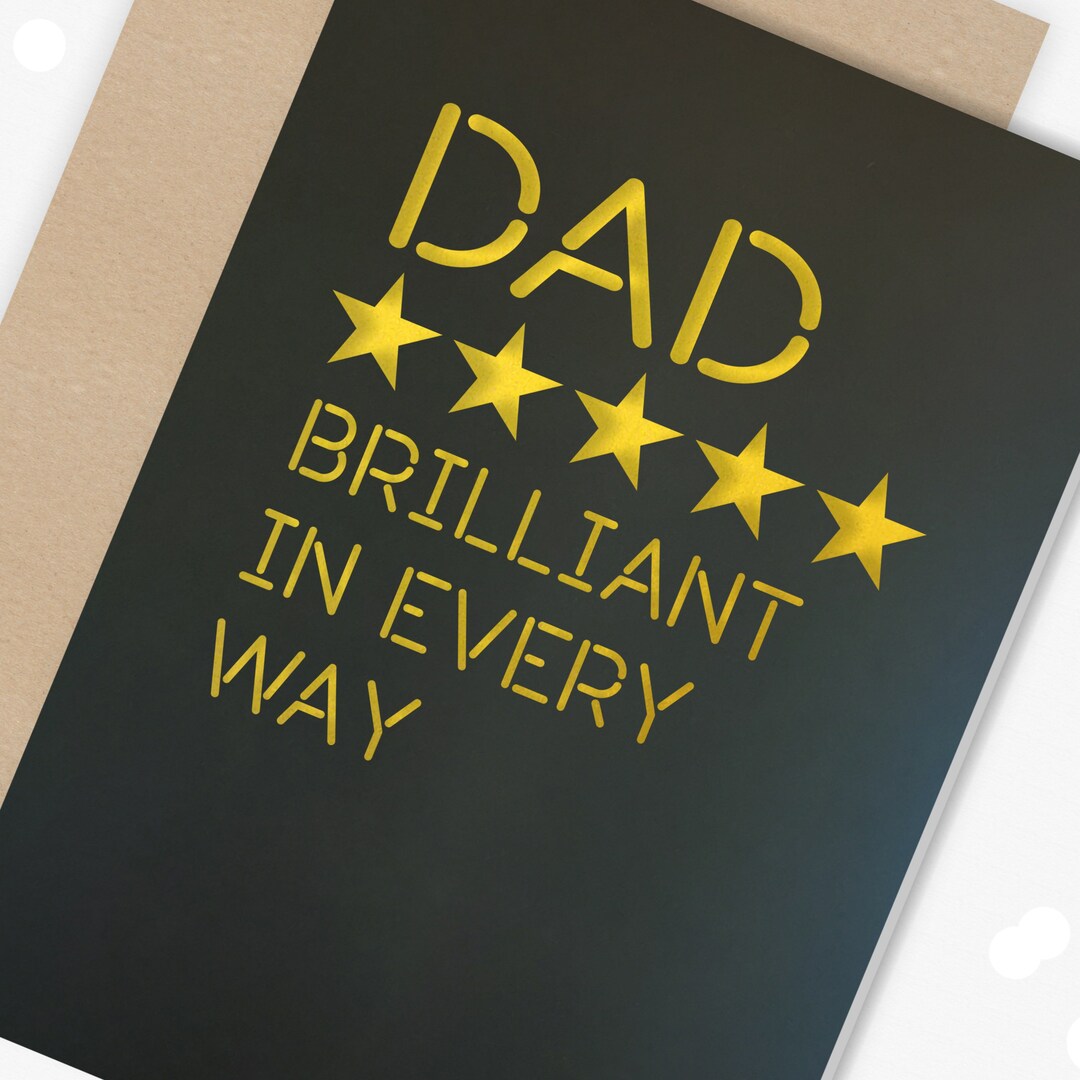 Father’s Day Card for Dad, 5 Star Laser Cut Dad Card, Brilliant Dad ...