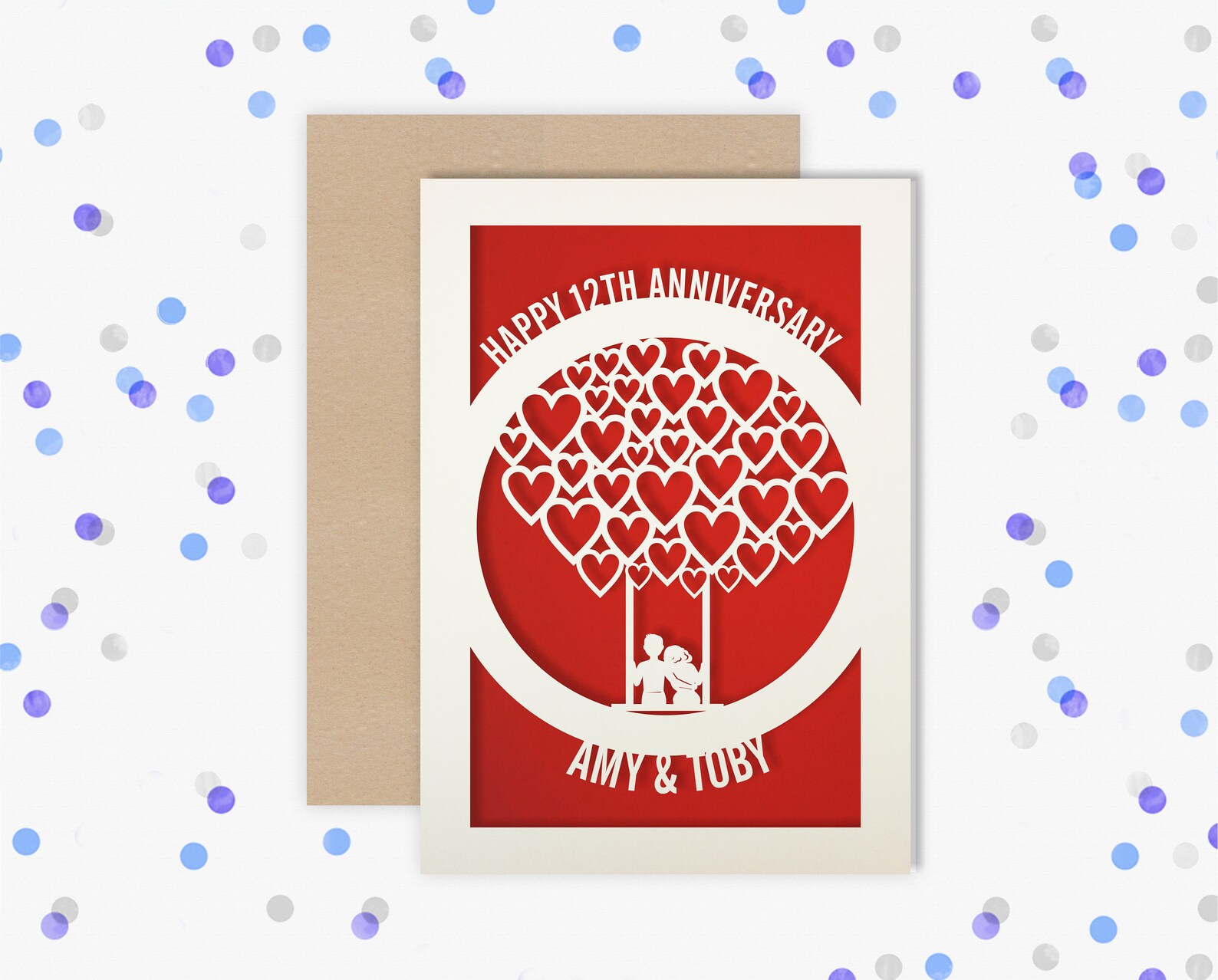 Personalised 12 Year Wedding Anniversary Card. 12th Wedding | Etsy UK