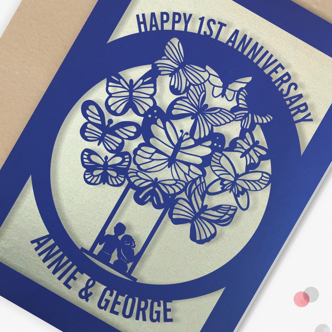 1st-wedding-anniversary-card-personalised-papercut-card-first-etsy