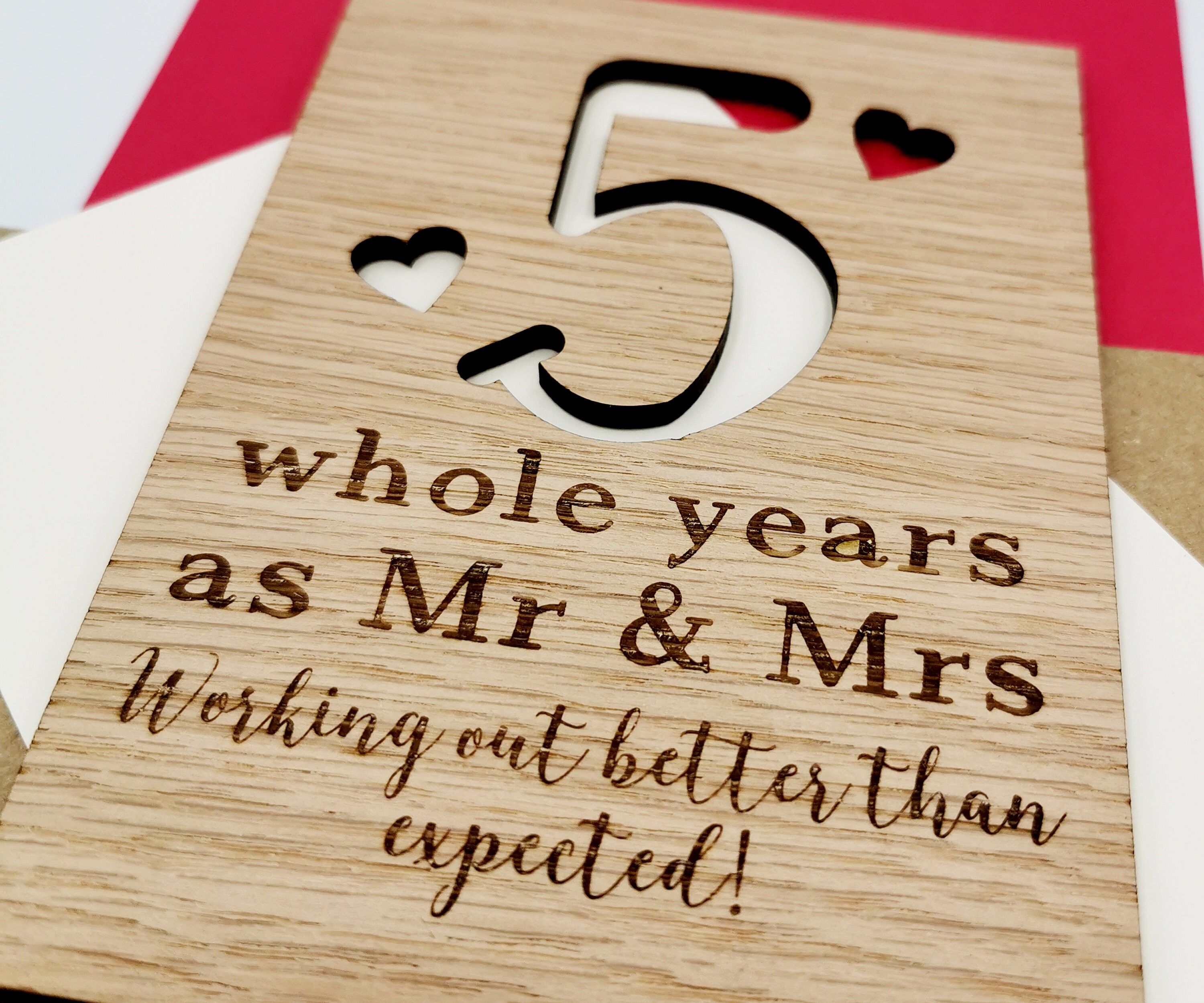 5 Year Wedding Anniversary Personalised With Your Own Message Etsy 5 Year Wedding Anniversary Personalised With Your Own Message Etsy