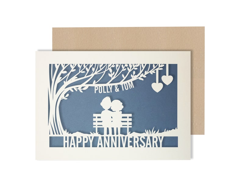 Anniversary Card Personalised Papercut Card Wedding - Etsy