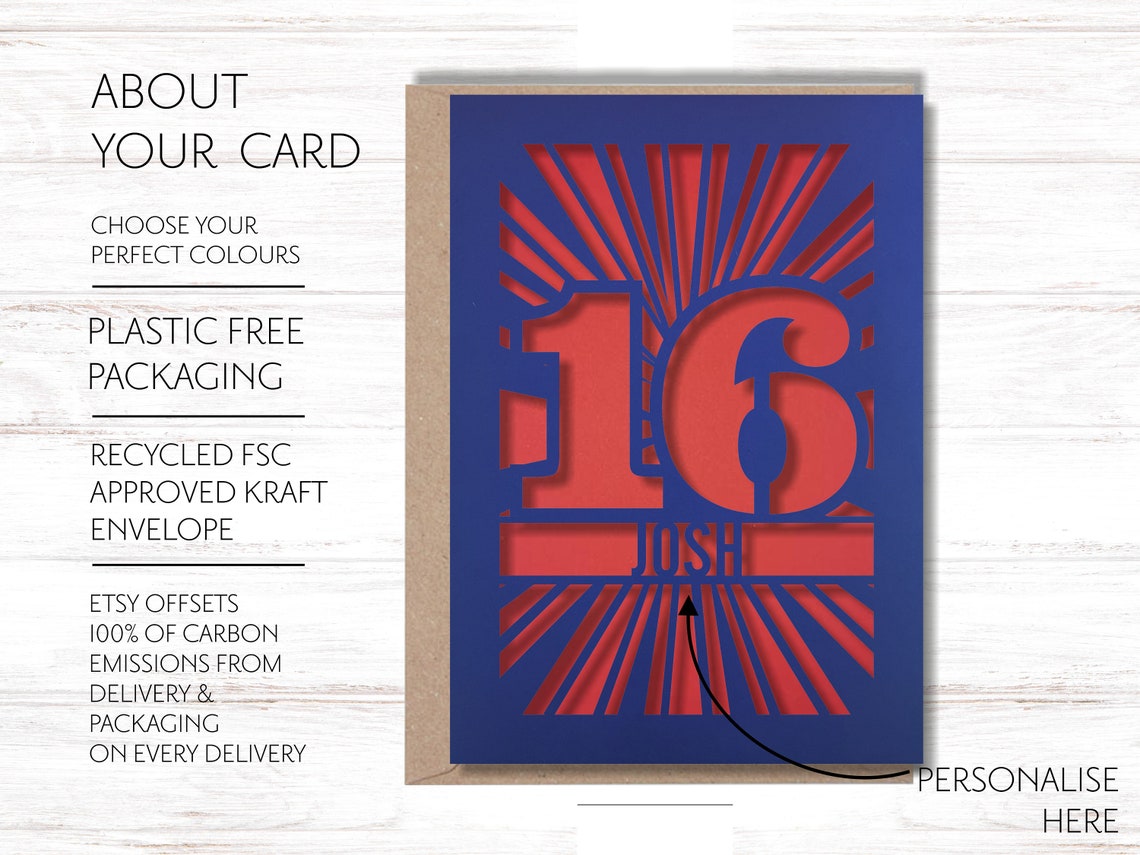 Personalised 16th Birthday Card for Son, Nephew, Grandson, Brother Star ...