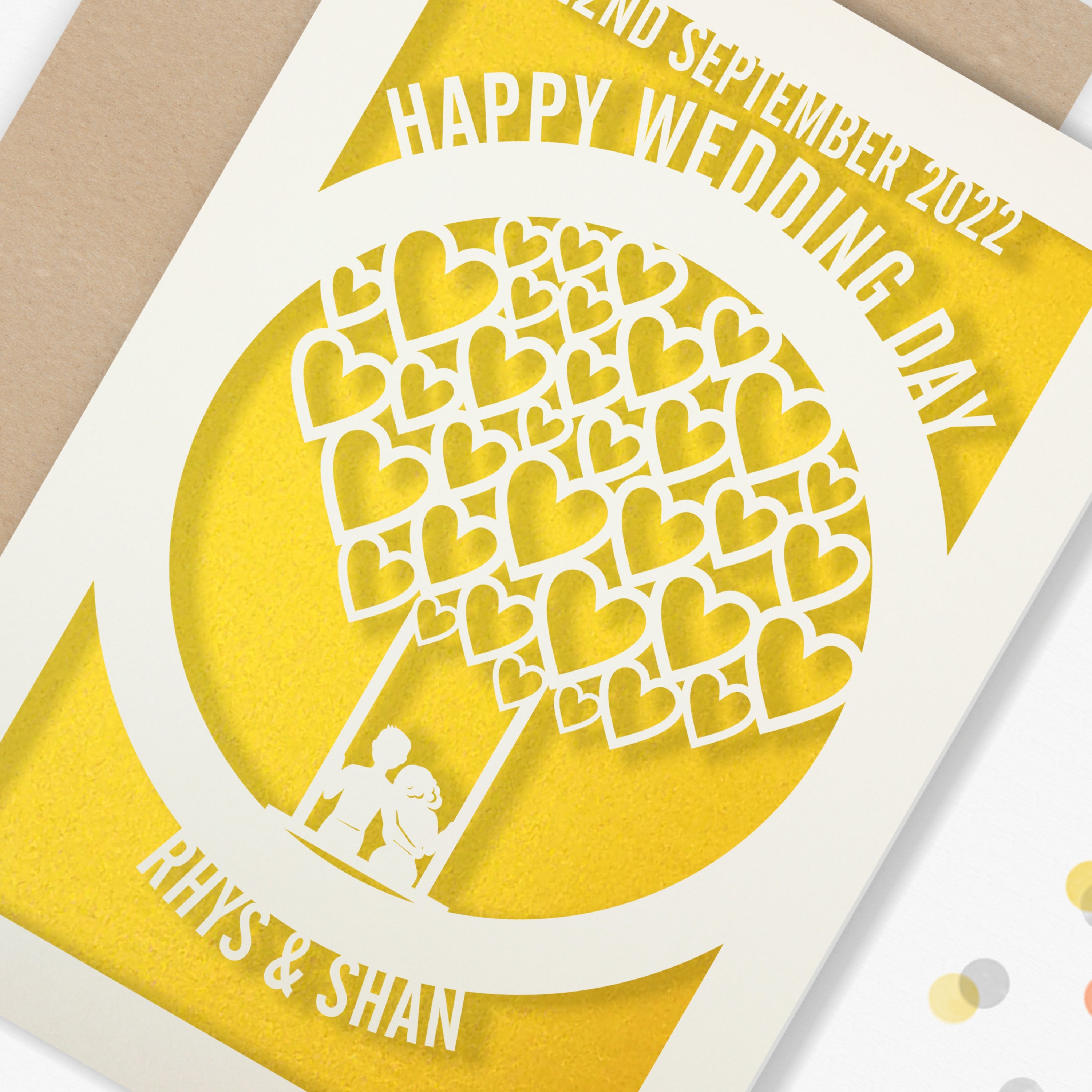 Personalised Wedding Card Paper Cut Wedding Greeting Card | Etsy