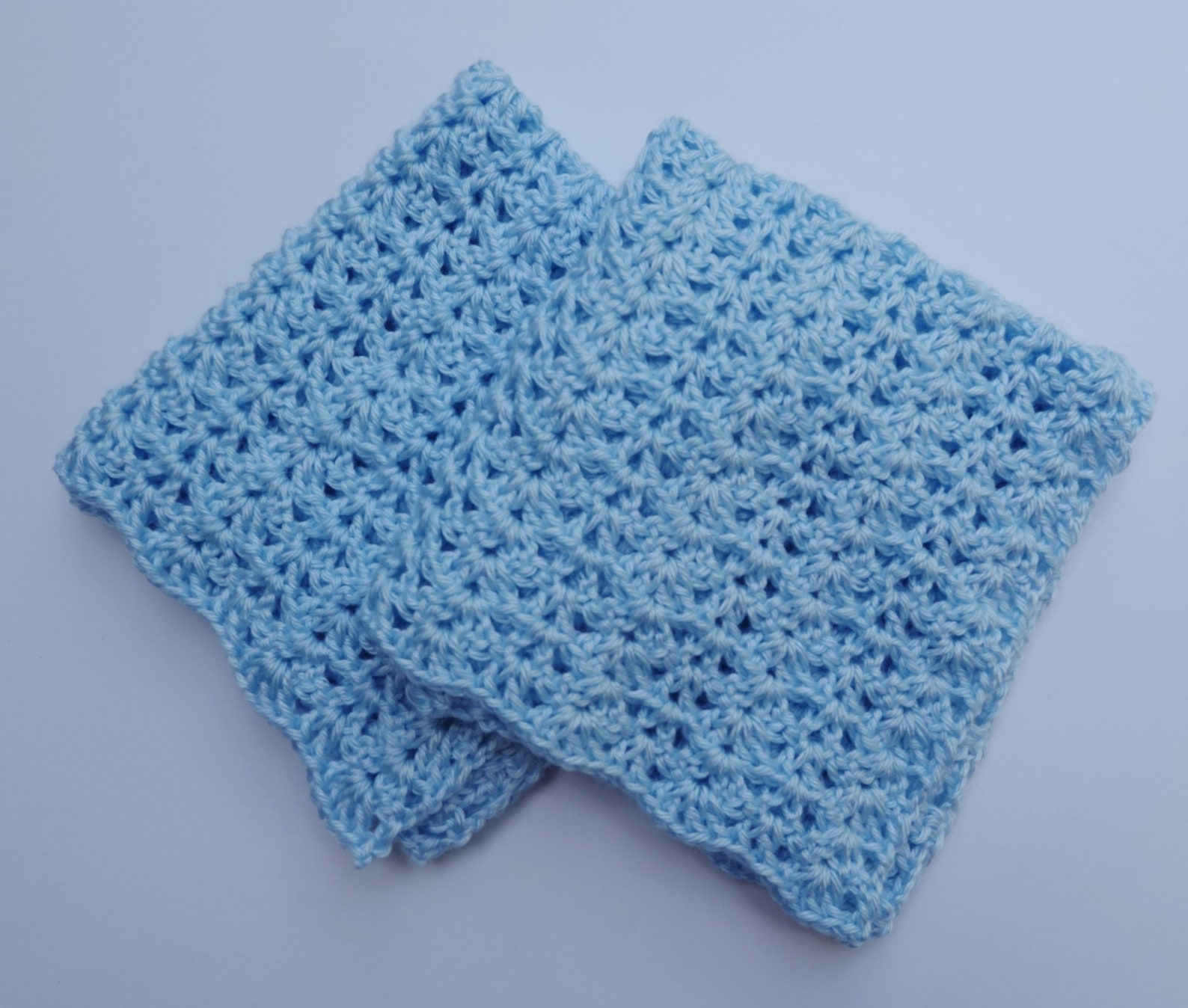 Crochet Baby Blanket: Soft Acrylic, Baby Blue, Newborn Gift With Mini ...