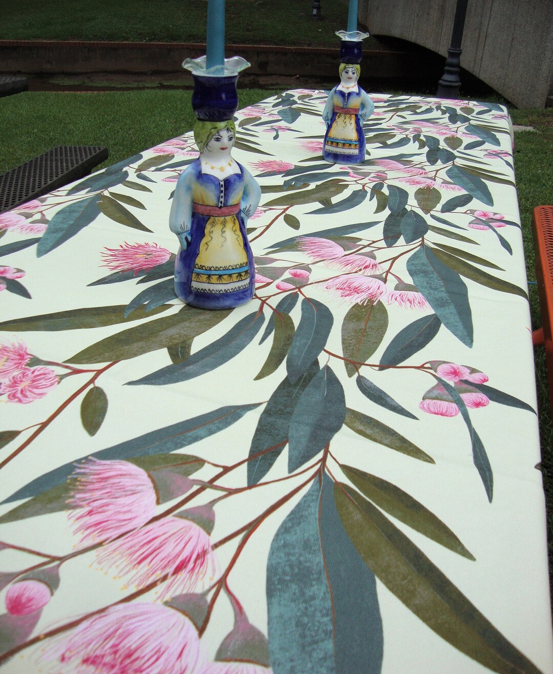 Floral Cotton Canvas Tablecloth: Australian Flora Print, Picnic Table ...