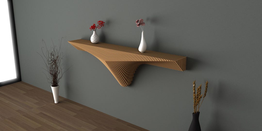 Parametric Wall Shelf - Unique Wall Panel Decor -wavy Floating ...