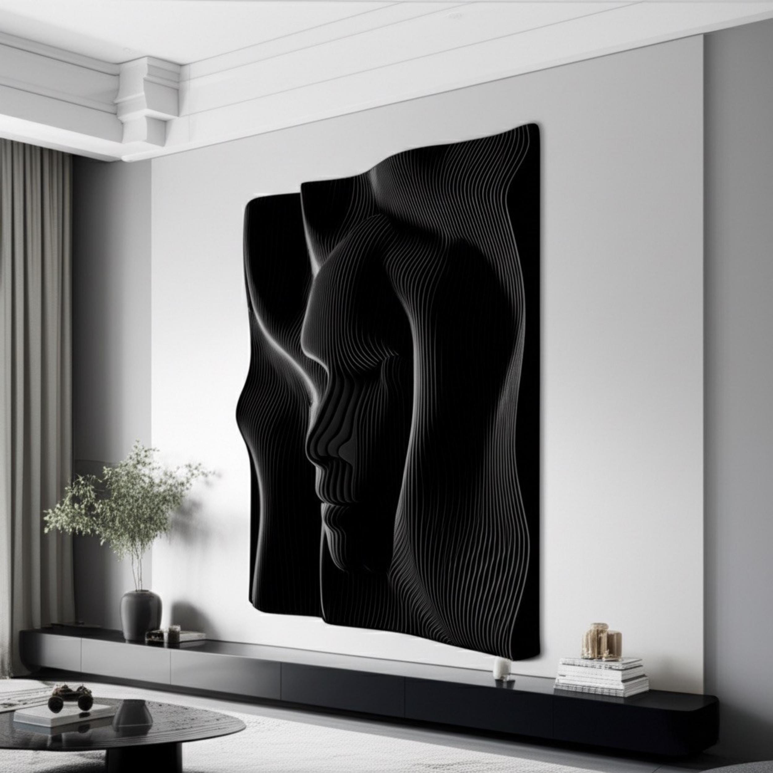 Parametric Wooden Face Decor - Face Wall Cut Art Decor - Abstract Face ...