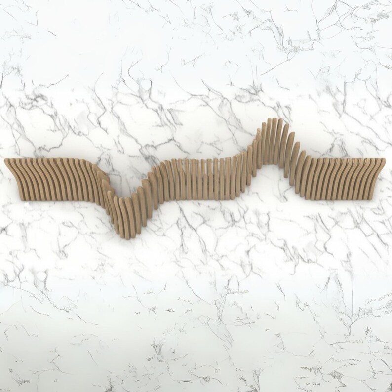 Parametric Wavy Wooden Wall Mounted Shelf - Parametric Wave Wooden ...