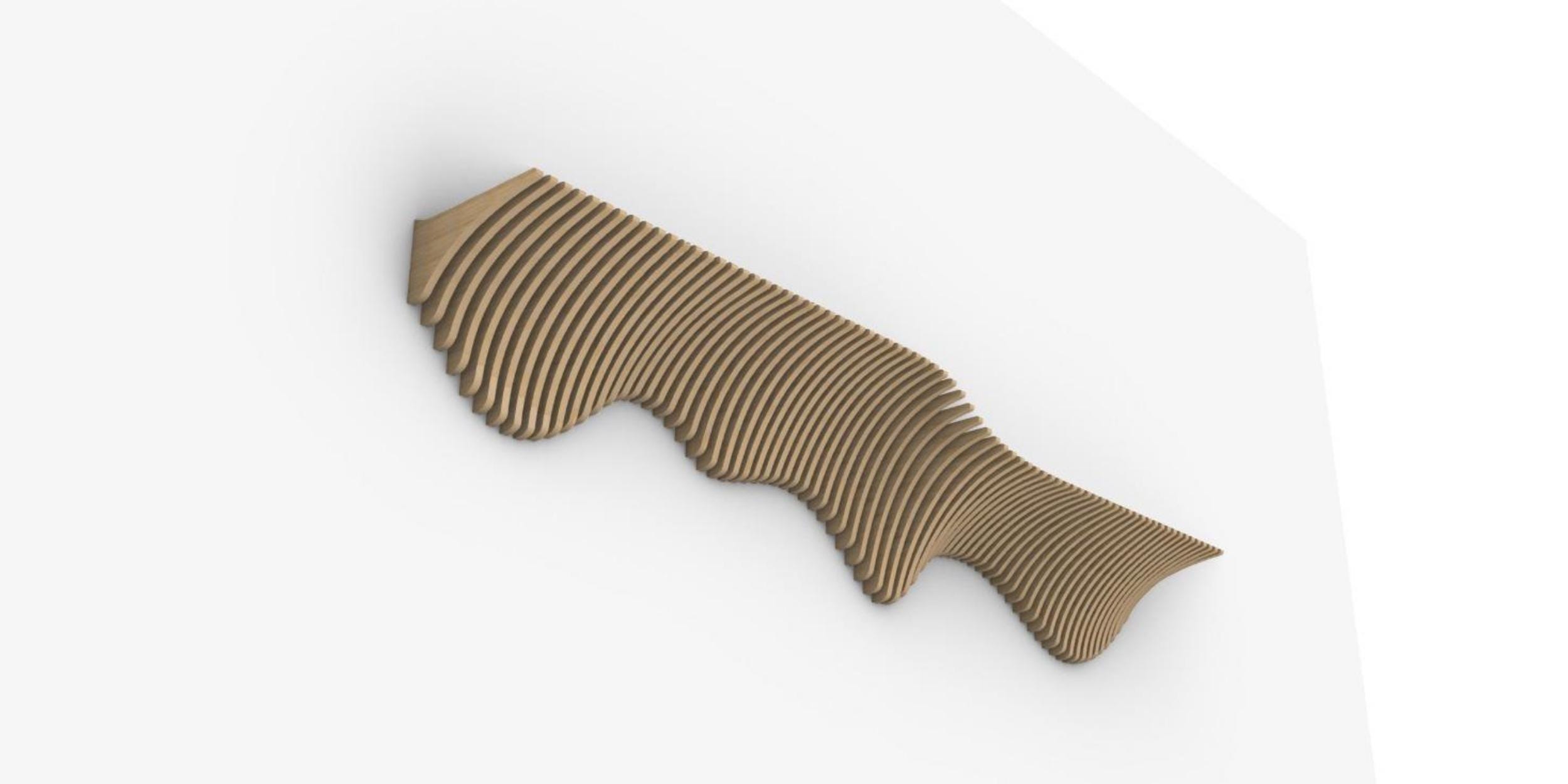 Parametric Wave Floating Shelf - Parametric Wall Art Wavy Wooden Shelves Decor - Modern ...