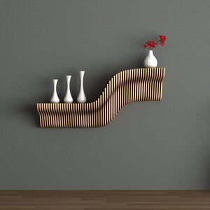 Modern Parametric Shelf - Wall Decor - Living Room Decorations -parametric Style Floating Shelf ...