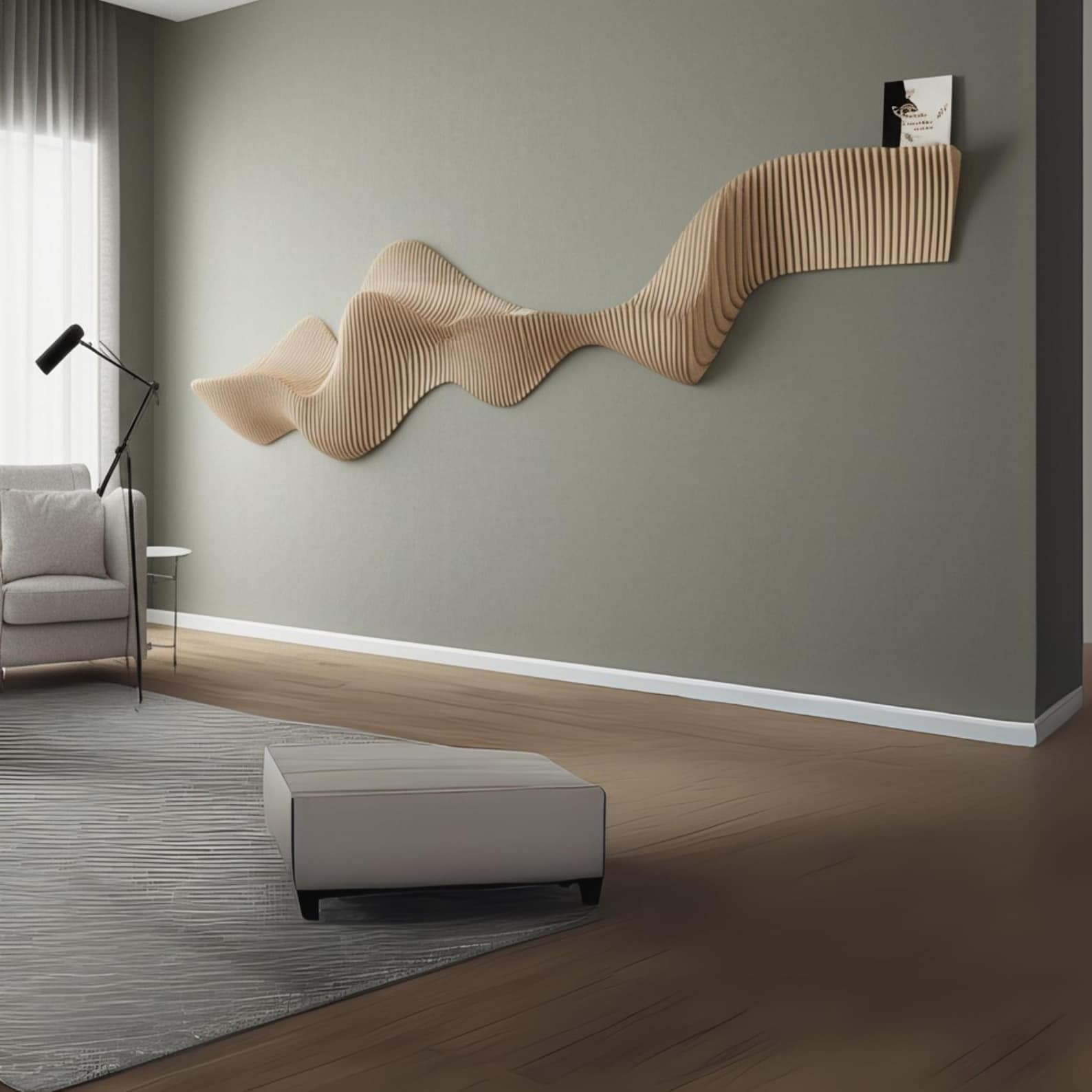 Parametric Wooden Wavy Wall Art - Parametric Wavy Floating Shelf ...