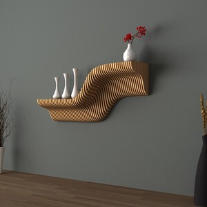 Modern Parametric Shelf - Wall Decor - Living Room Decorations -parametric Style Floating Shelf ...