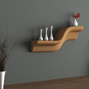 Modern Parametric Shelf - Wall Decor - Living Room Decorations -parametric Style Floating Shelf ...