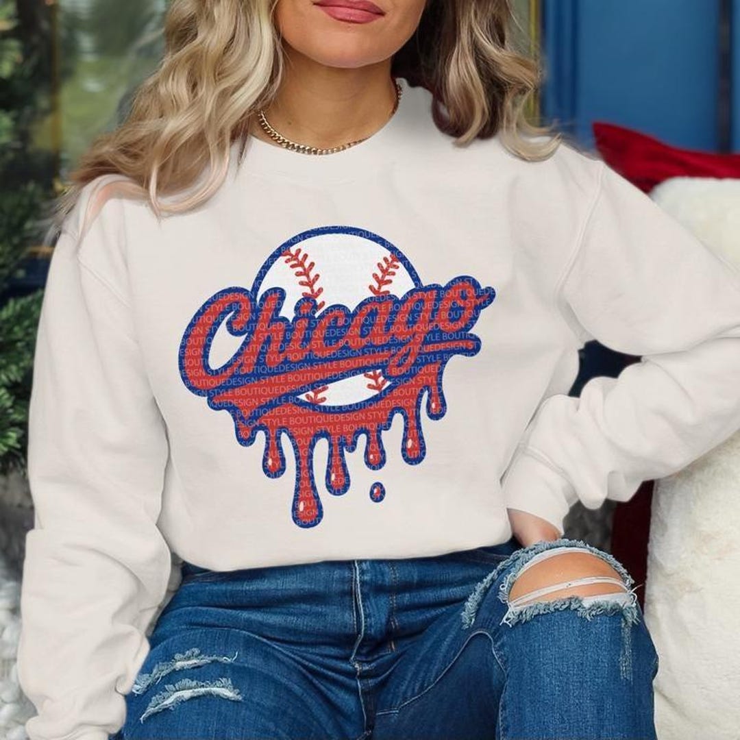 Chicago Drip Baseball Design: PNG & SVG, Game Day Clipart (instant ...