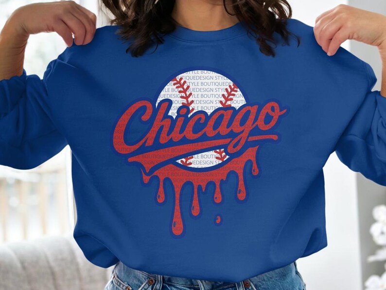 Chicago Drip Baseball Design: PNG & SVG, Game Day Clipart (instant ...