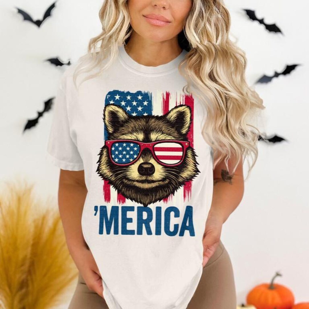 Merica Raccoon PNG & SVG Patriotic Sublimation USA Flag Sunglasses 4th ...