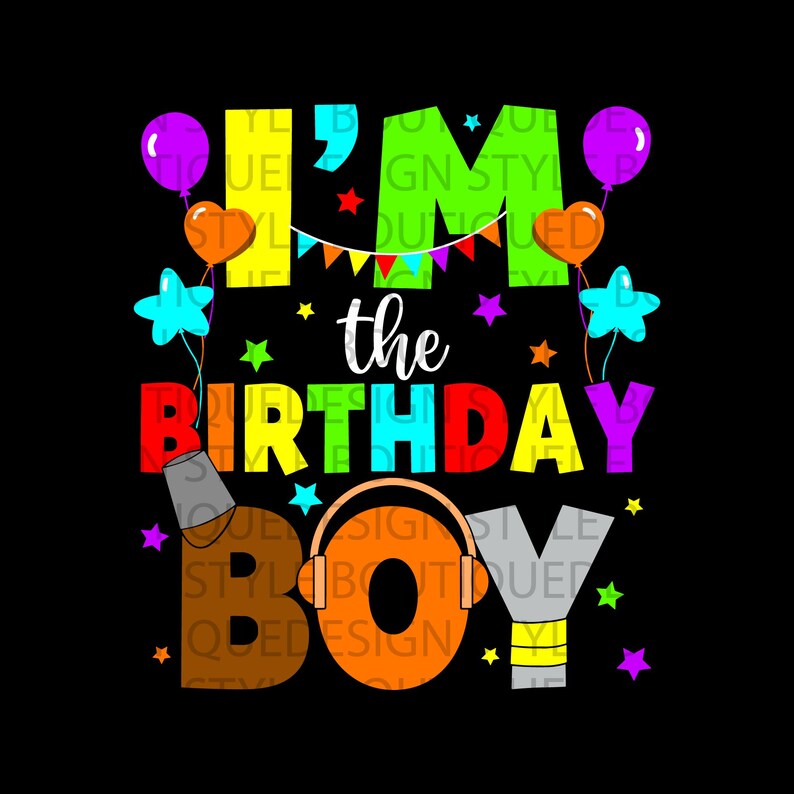 I'm the Birthday Boy Sprunky PNG SVG, Kids Birthday Party Decoration ...