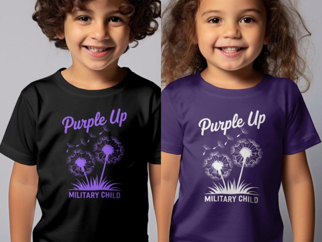 Purple up Military Child Month Dandelion Design (PNG & SVG) - Etsy