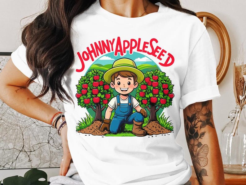 Johnny Appleseed Day PNG: Teacher Apple Celebration (digital Download ...