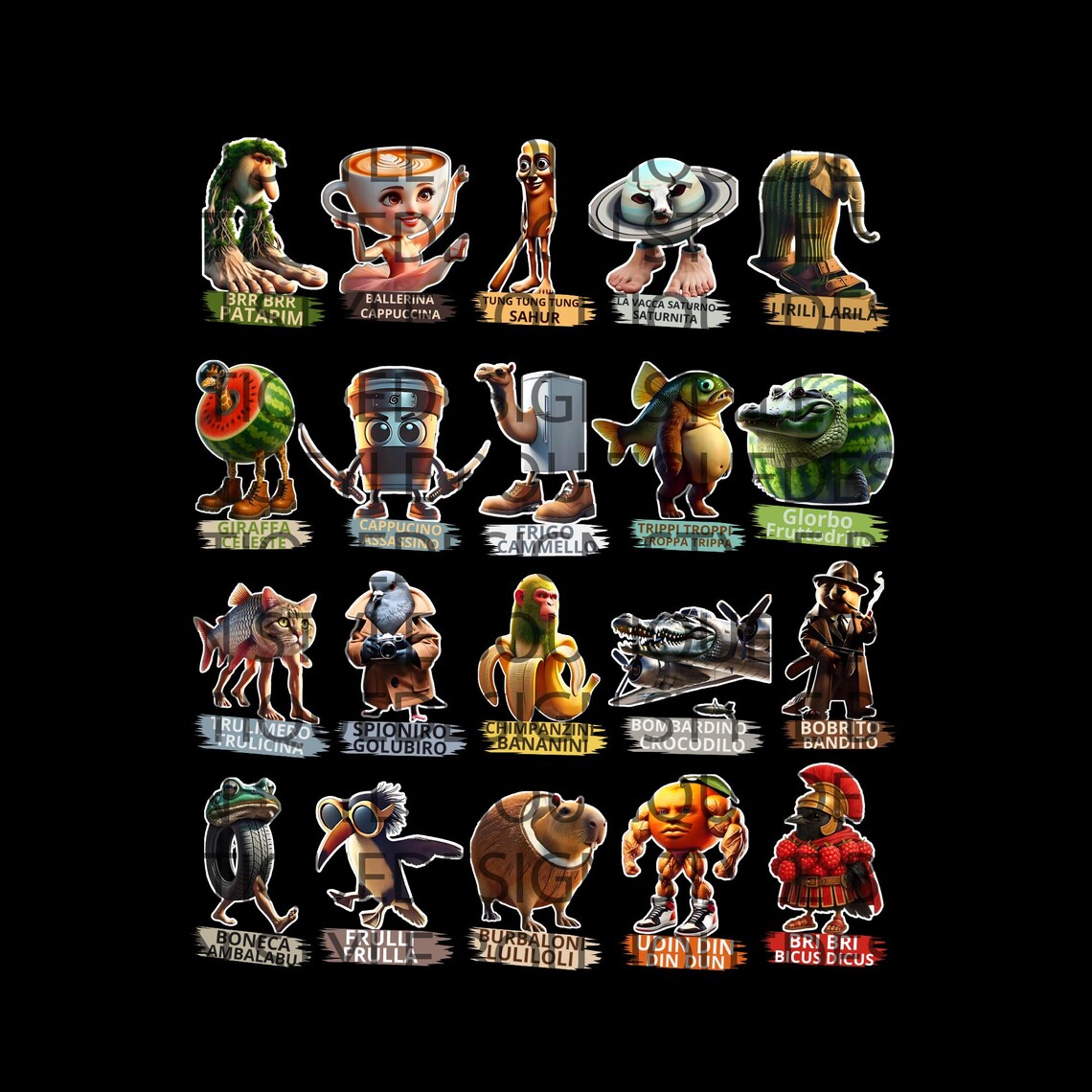 Italian Brainrot Meme PNG: Viral Clipart for Shirts (digital Download ...