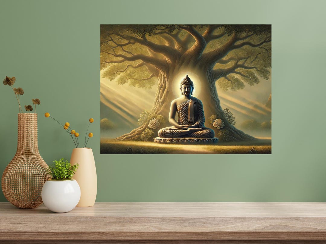 Buddha Under Bodhi Tree Wall Poster Print - Download Now - 24x18 ...