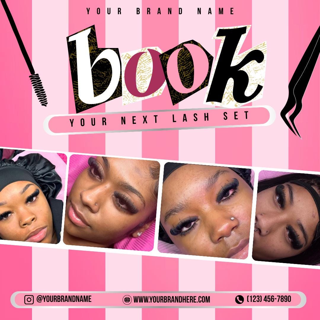 Editable Lash Tech Booking Flyer, Need New Lashes, New Lashes Calling ...