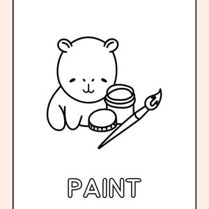 Action Verbs Coloring Book - Etsy