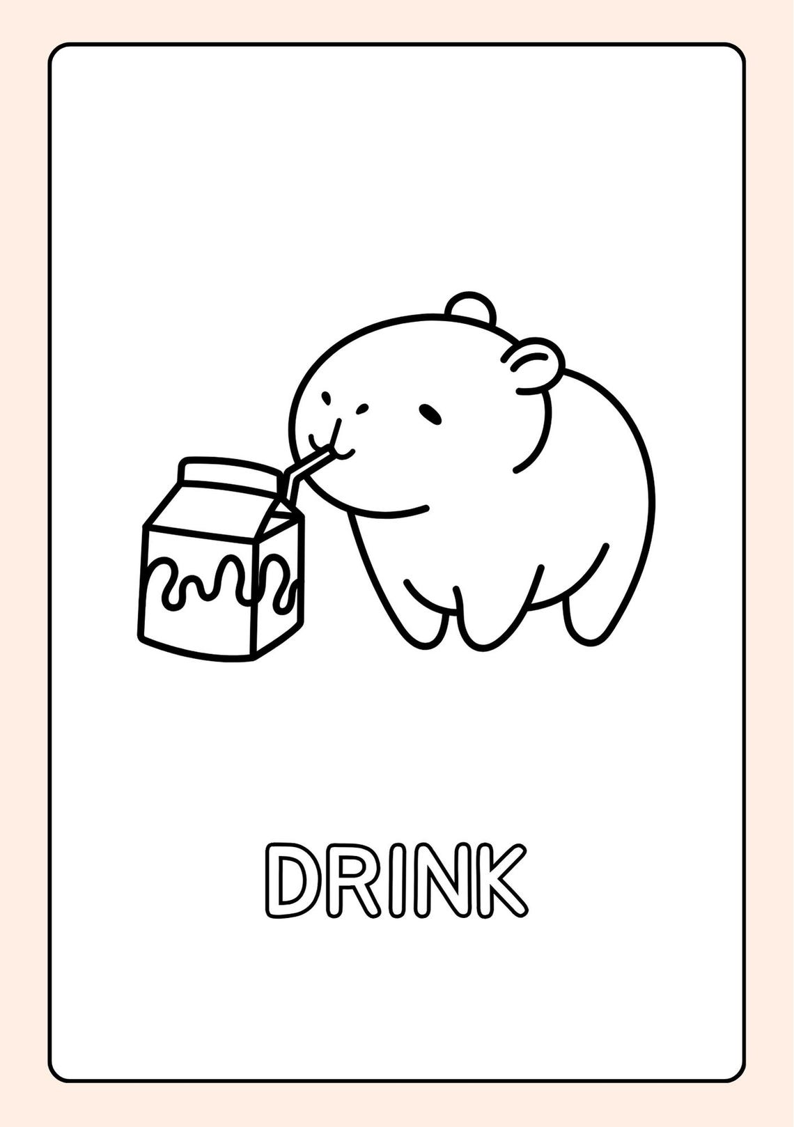 Action Verbs Coloring Book - Etsy