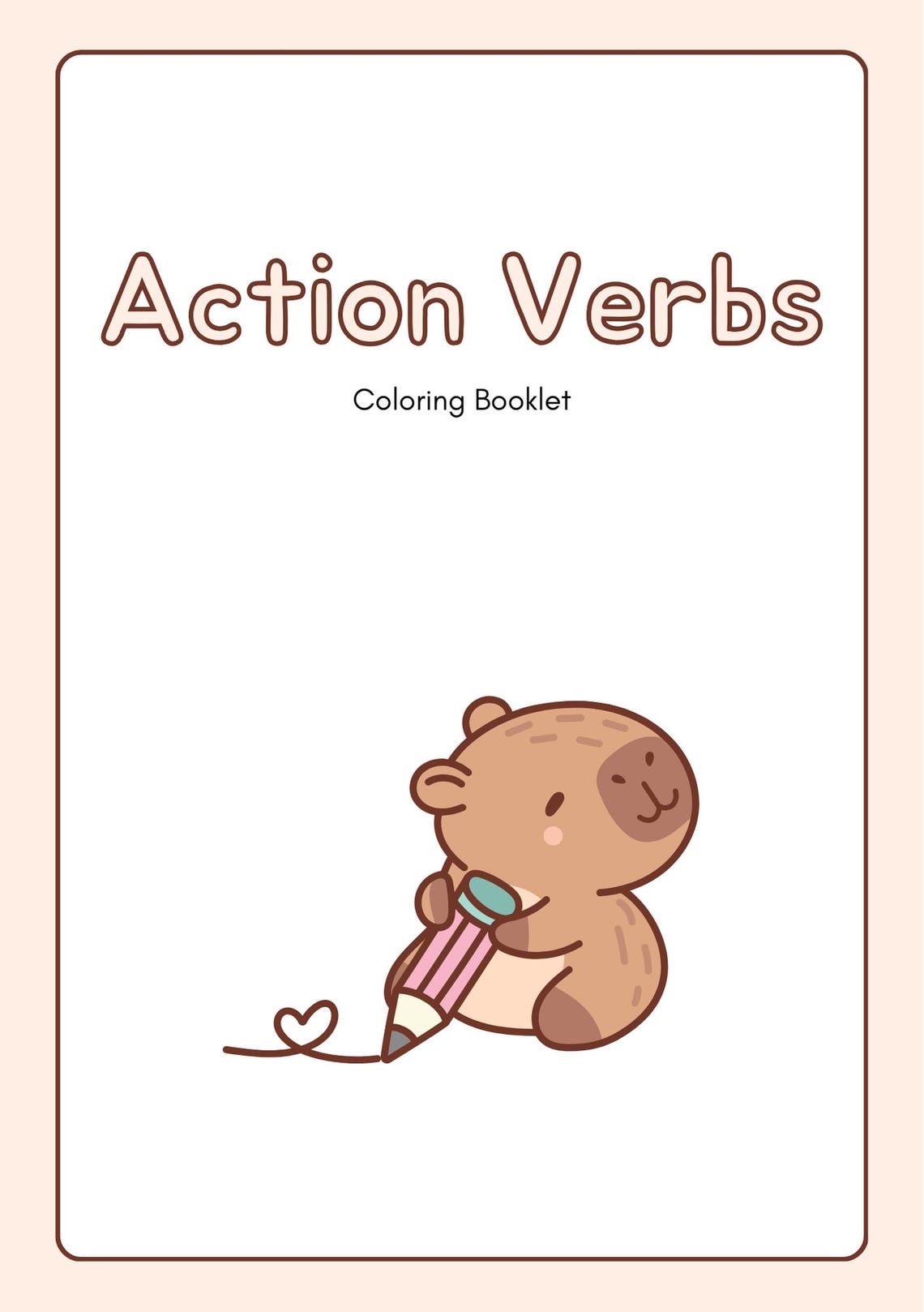 Action Verbs Coloring Book - Etsy
