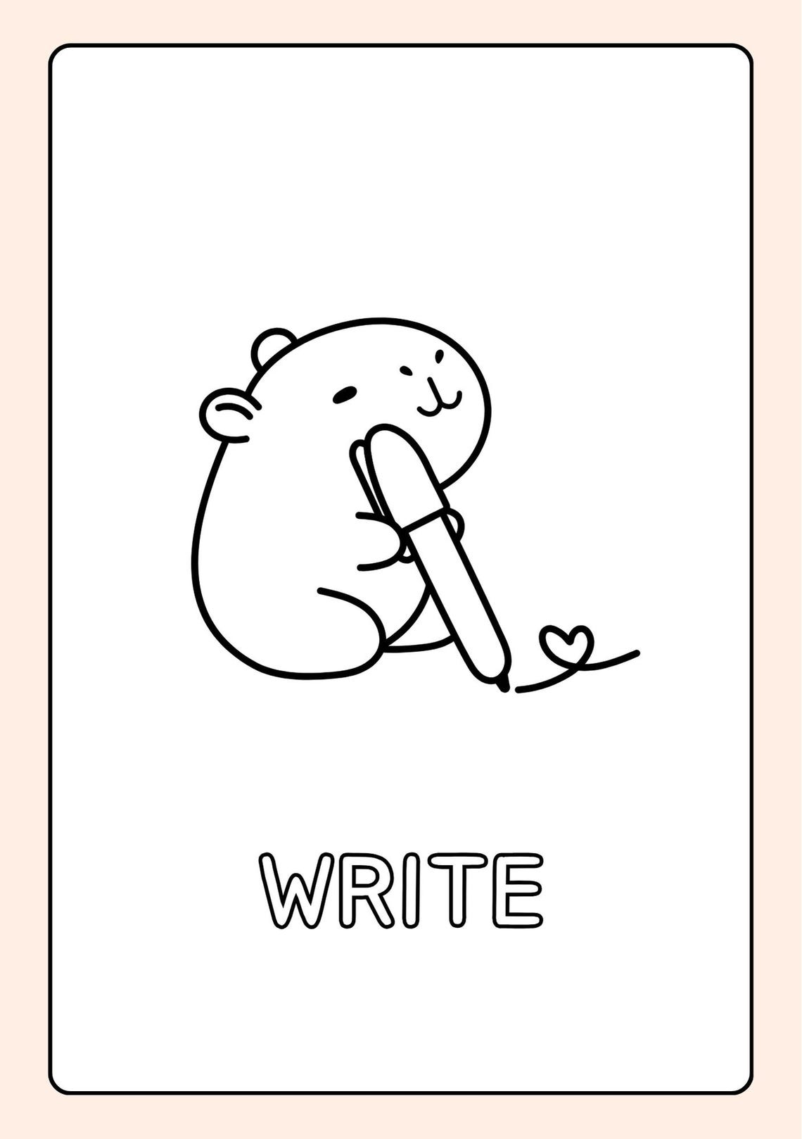 Action Verbs Coloring Book - Etsy