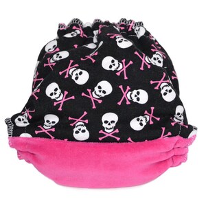 Cloth Diaper Fitted, One Size, Pink Skulls - Add Snaps or Hook and Loop ...