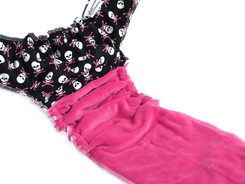 Cloth Diaper Fitted, One Size, Pink Skulls - Add Snaps or Hook and Loop ...