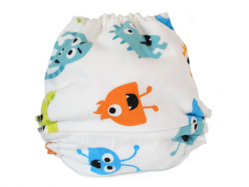 Space Aliens Monsters Cloth Diaper Fitted Flannel One Size - Etsy