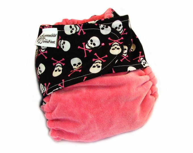 Fitted Cloth Diaper OS Cottontwill / Bamboo Velour Skulls - Etsy