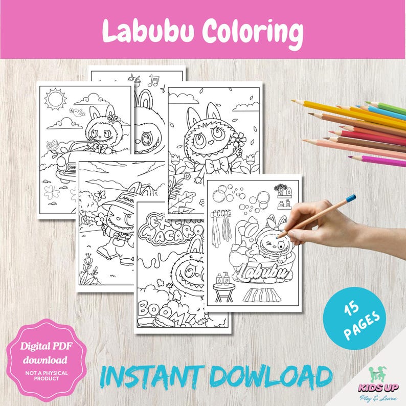 Labubu Coloring Book, Labubu Coloring Pages, the Monsters Coloring Book ...
